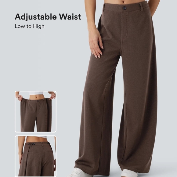 HALARA | Pants & Jumpsuits | Halara Womens Adjustable Waist Brown ...